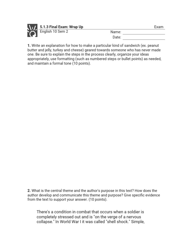 5.1.3 Final Exam - Wrap Up (Exam) | PDF | Vegetarianism | Foods