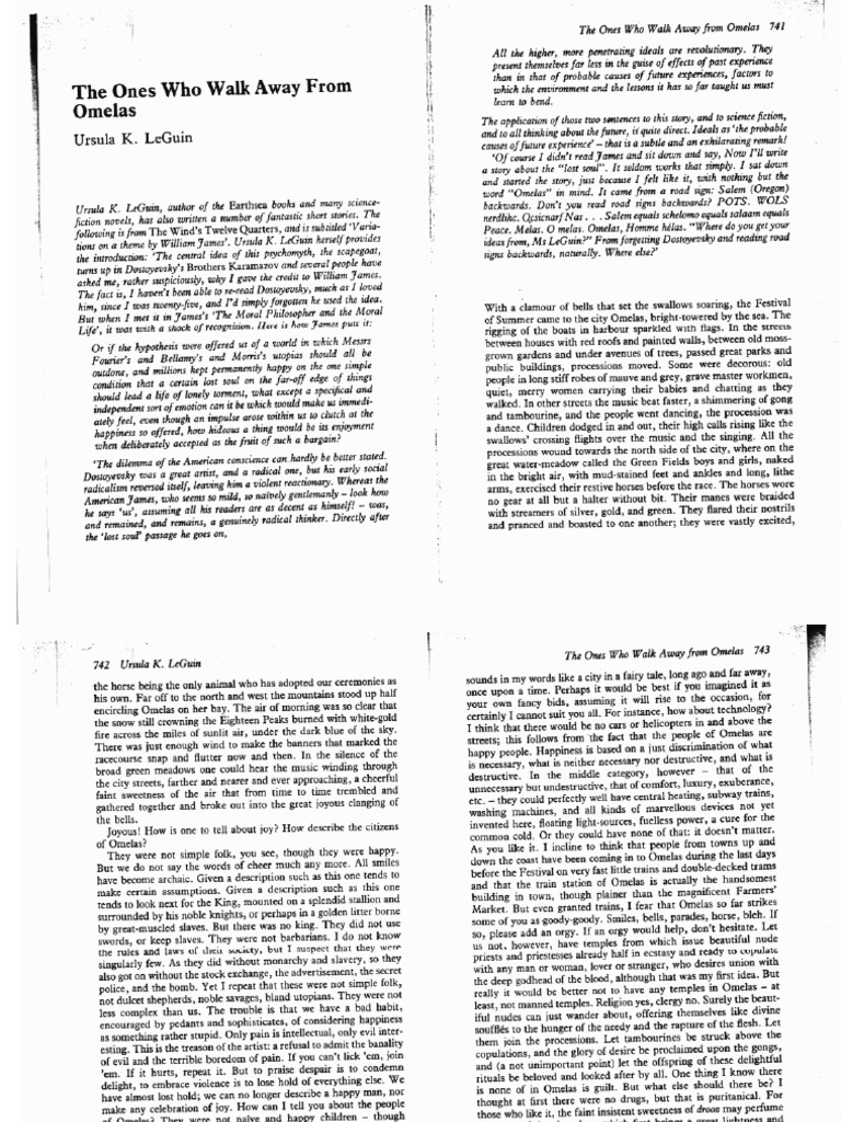 LeGuin - The Ones Who Walk Away From Omelas | PDF