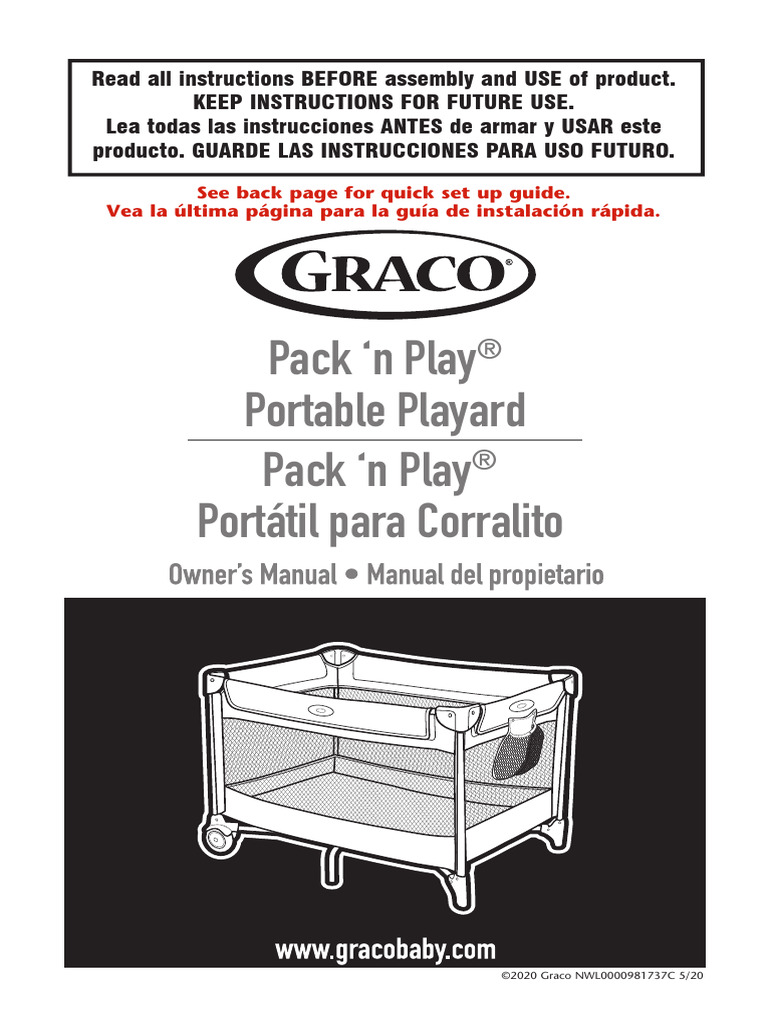 Pack N Play Graco Instructions | PDF | Implementos nacionales | Lecho