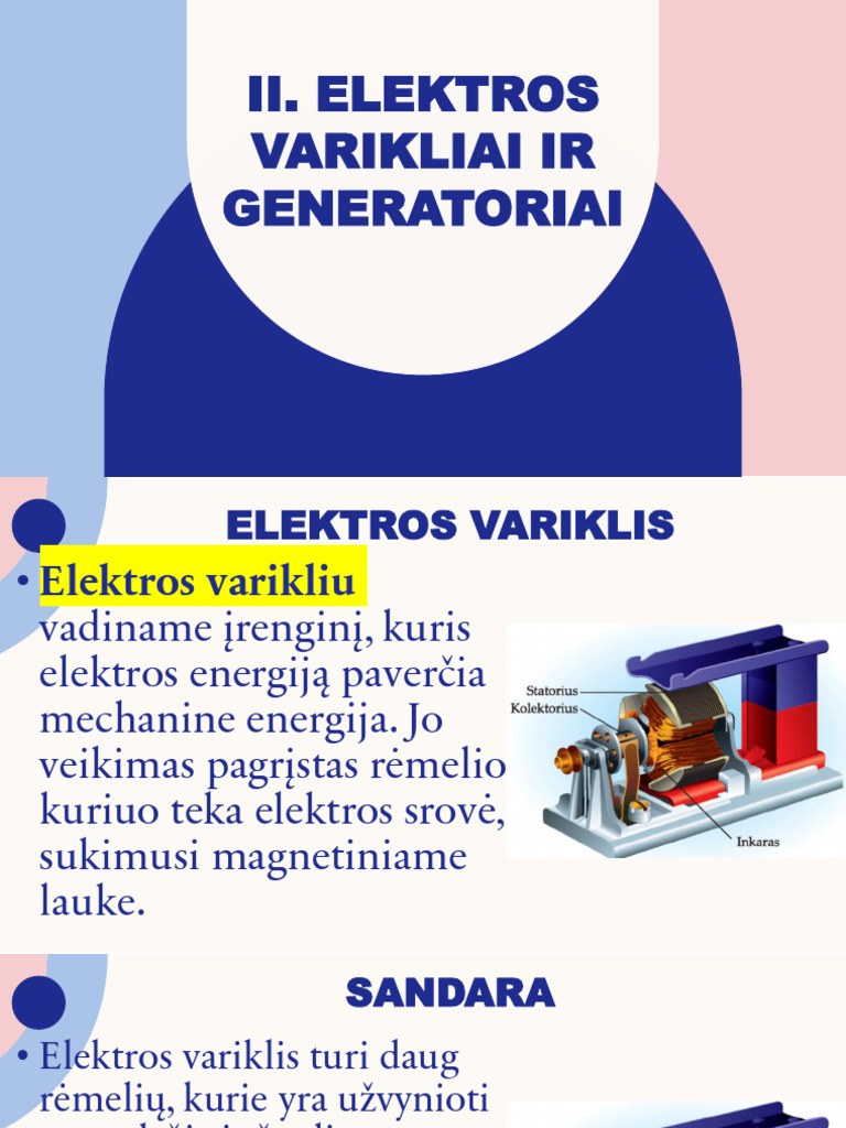 Elektros Varikliai Ir Generatoriai | PDF