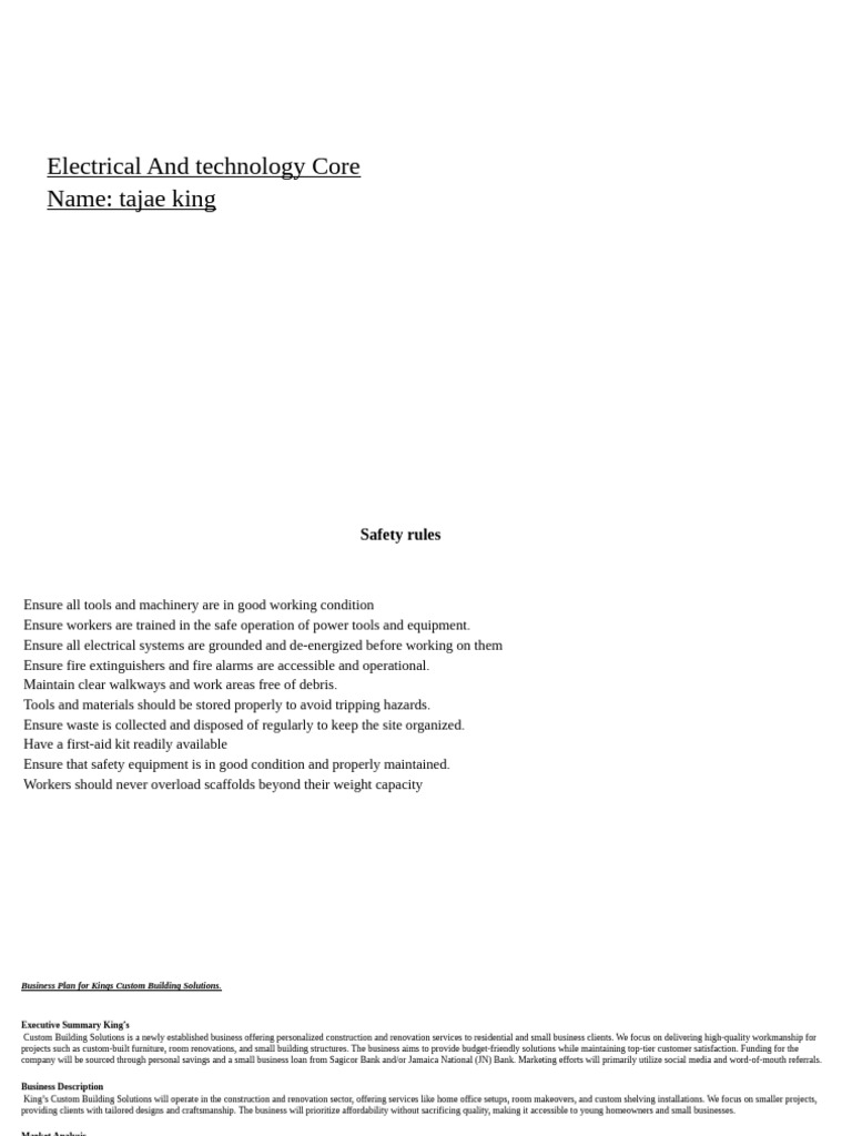 Electricl and Technology core Sba | PDF | Marketing | Marketing Strategy