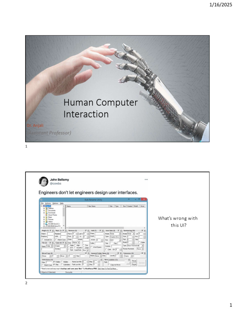 Lec 1 | PDF | Human–Computer Interaction | Usability