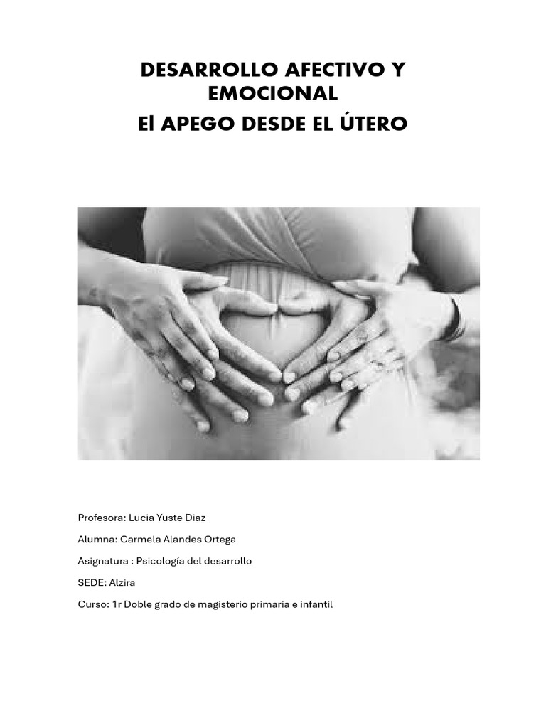 Actividad 5 Apego Desde El Utero | PDF | Teoría de apego | El embarazo