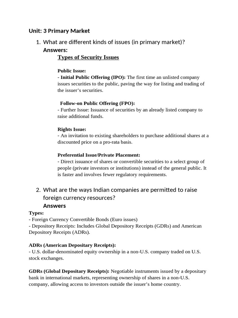 Question Bank -4 Markers | PDF | Securities (Finance) | Stocks