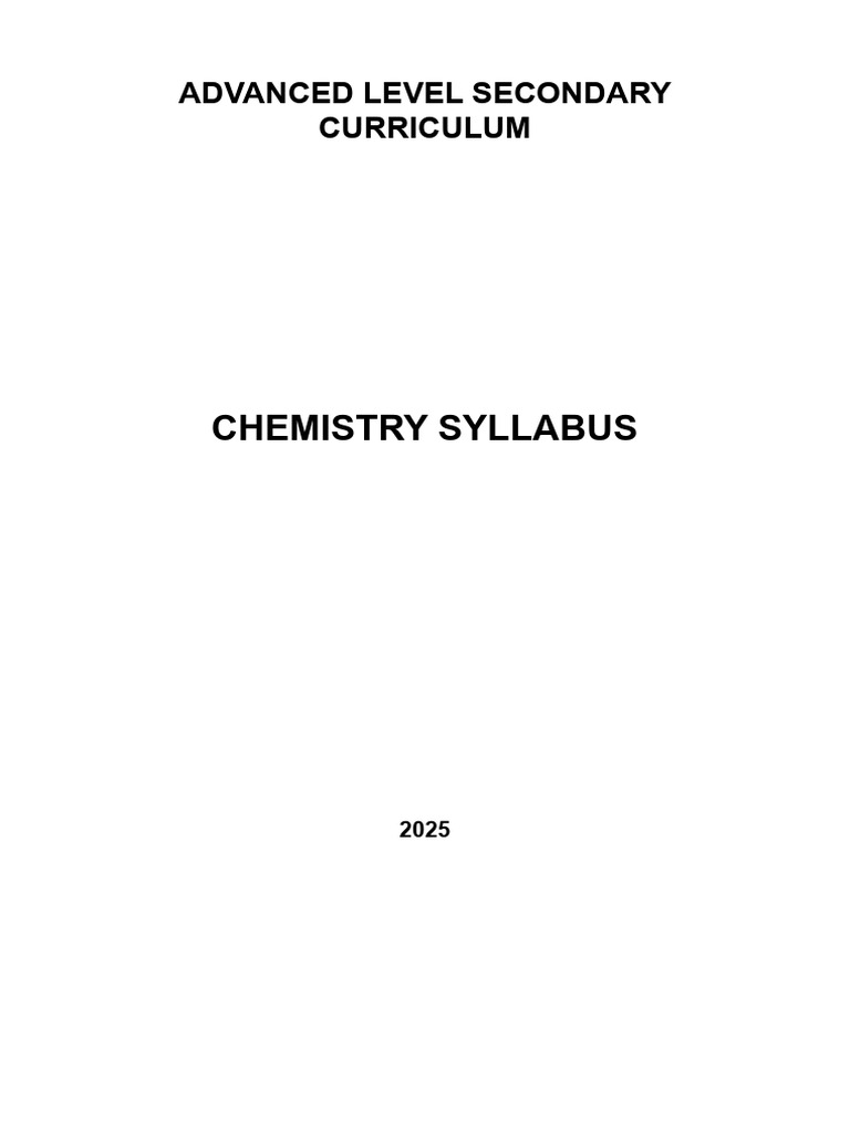 Chemistry A Level Syllabus 2025 | PDF | Chemical Bond | Chemistry