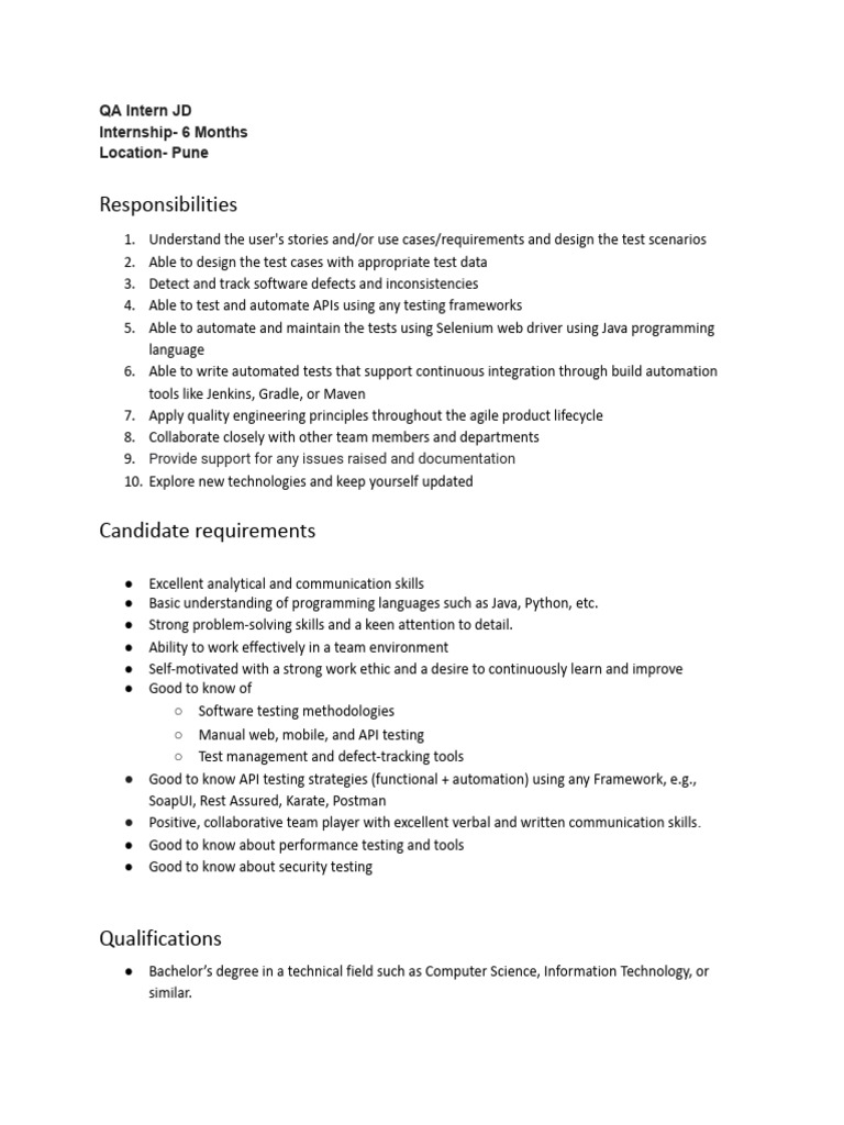 Software Test Engineer - Intern | PDF