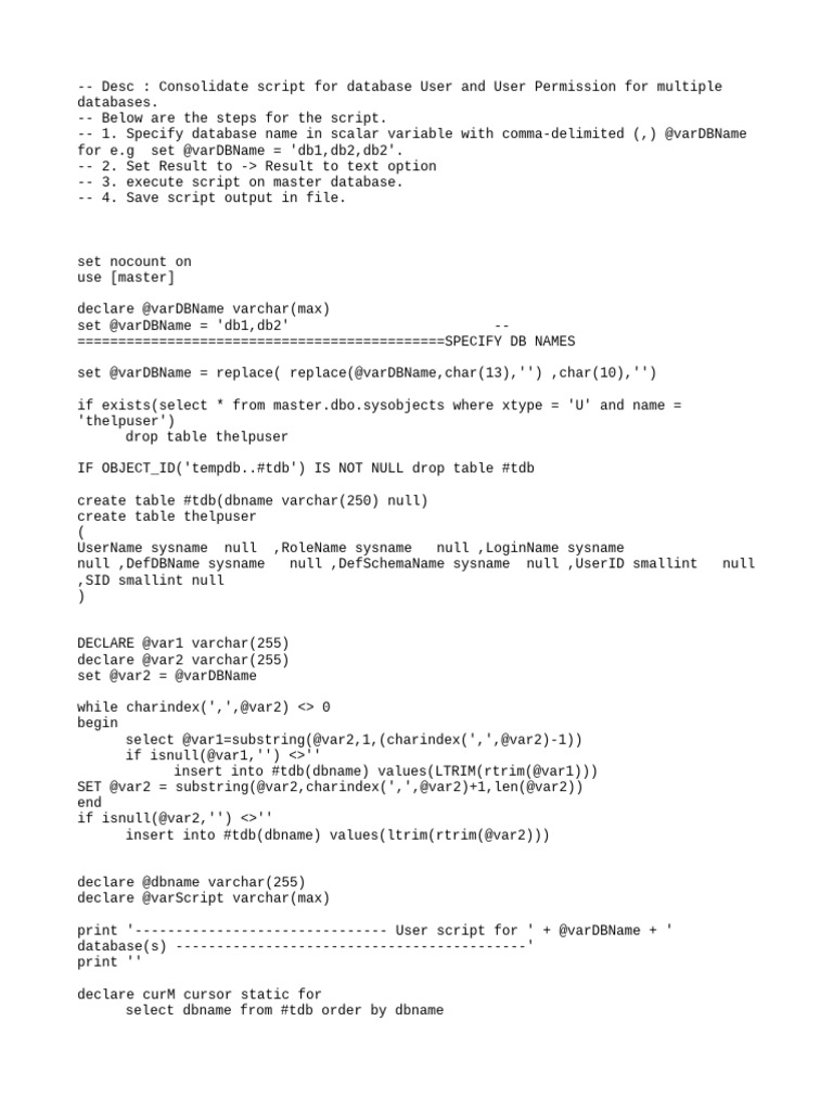 Userpermission - Alok - Multiple Servers | PDF | Sql | Databases
