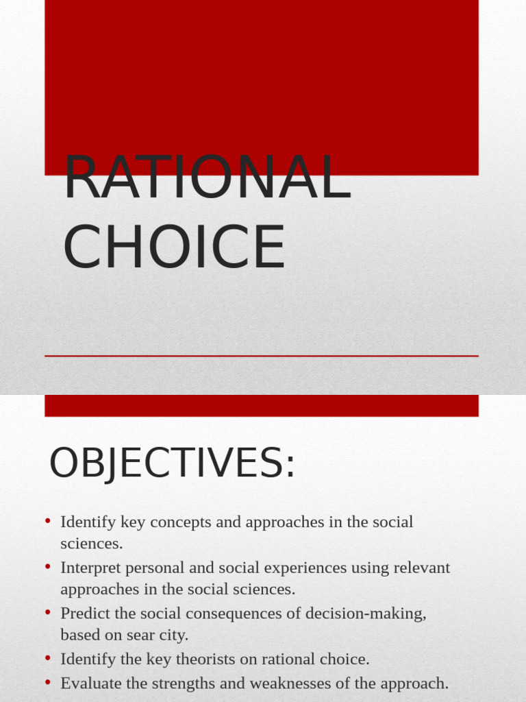 Rational Choice - Palima | PDF | Value (Economics) | Rationality