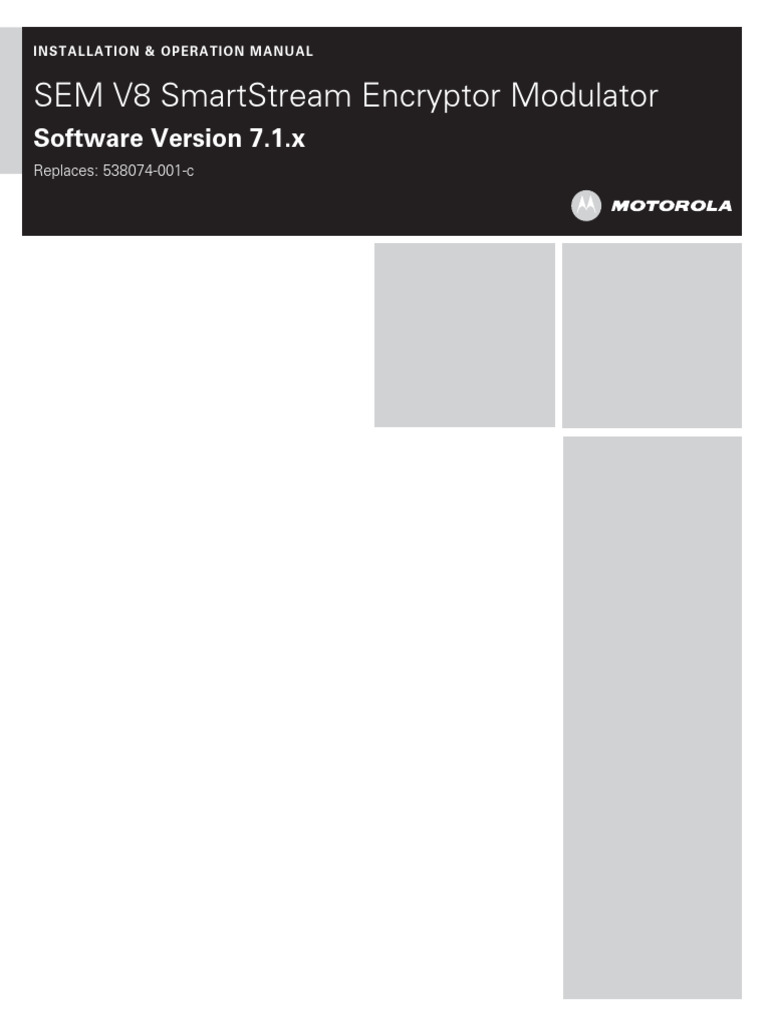 Motorola SEM V8 Manual | PDF | Ethernet | Electrostatic Discharge