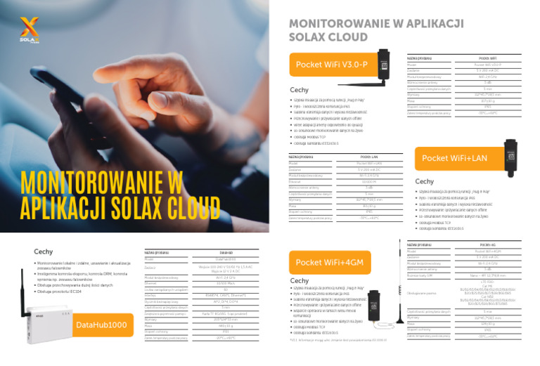 Datahub1000 Solax Cloud Datasheet PL | PDF