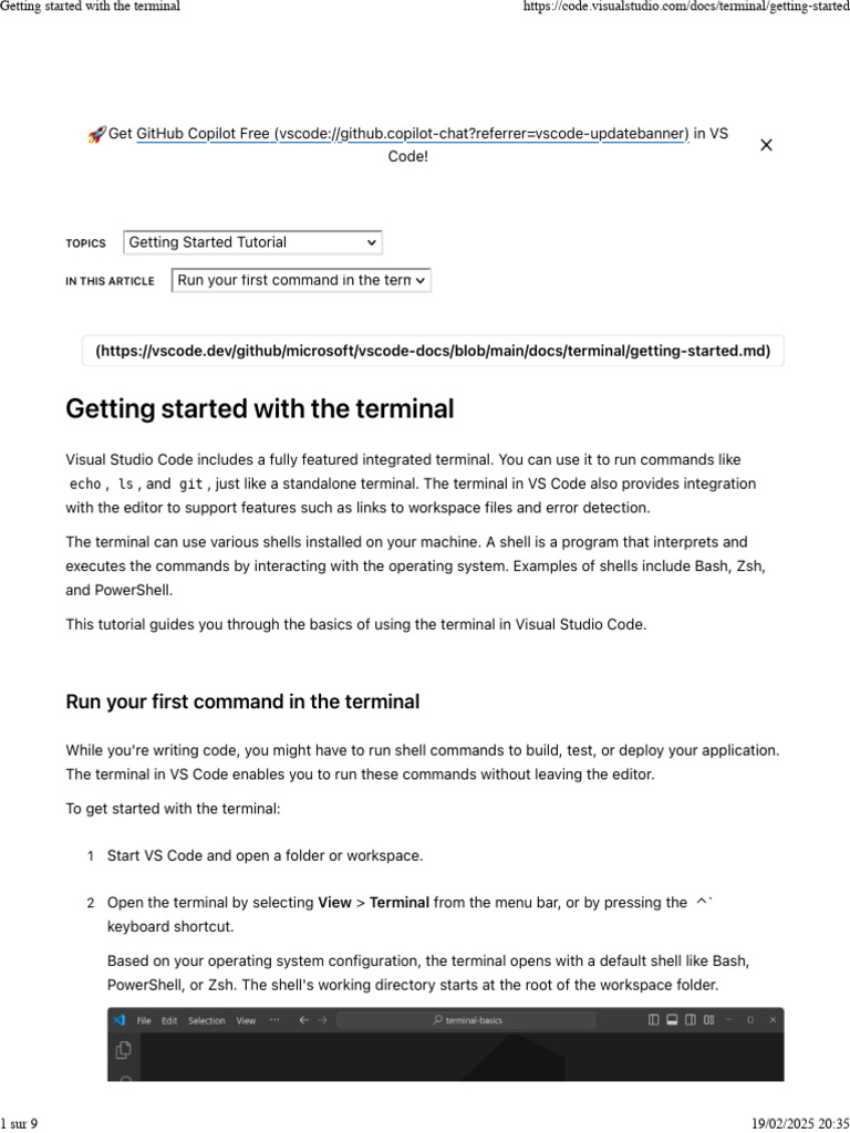01-Getting started with the terminal | PDF | Computer Terminal | Software