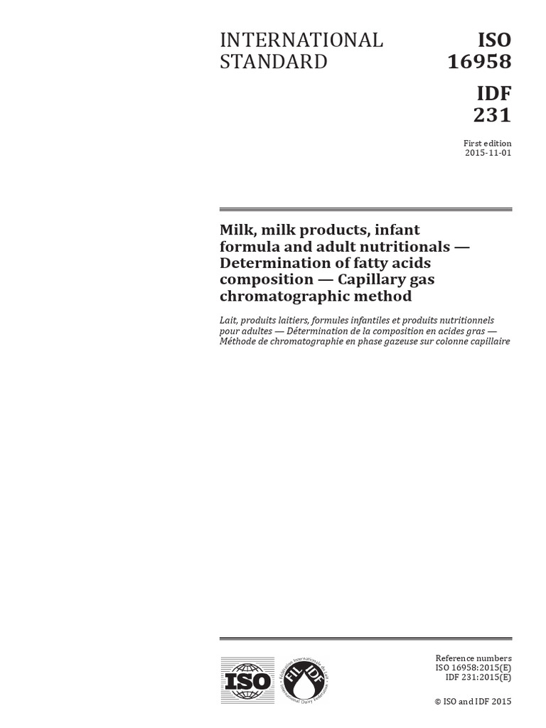 ISO 16958: Fatty Acid Analysis Method | PDF