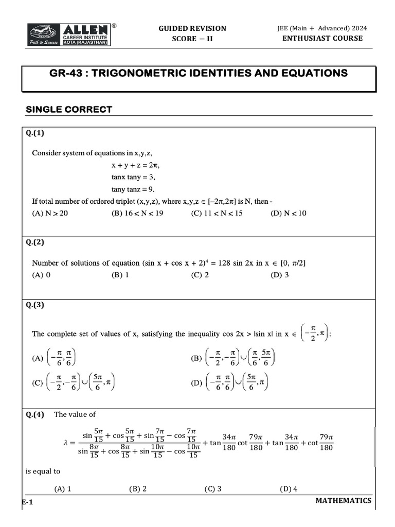 GR-43(TRI,TE) | PDF | Pi | Elementary Mathematics