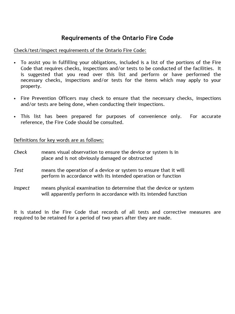Requirements-of-the-Ontario-Fire-Code-2 | PDF | Fire Sprinkler System ...