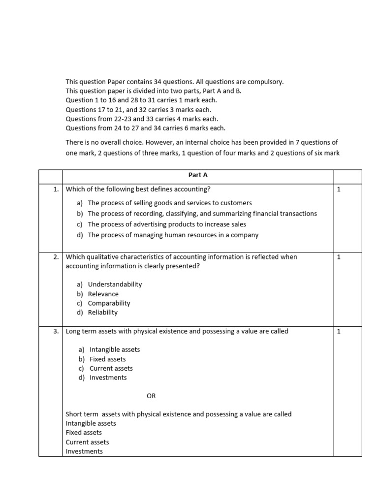 Class XI Accountancy Sample Paper | PDF | Debits And Credits | Depreciation