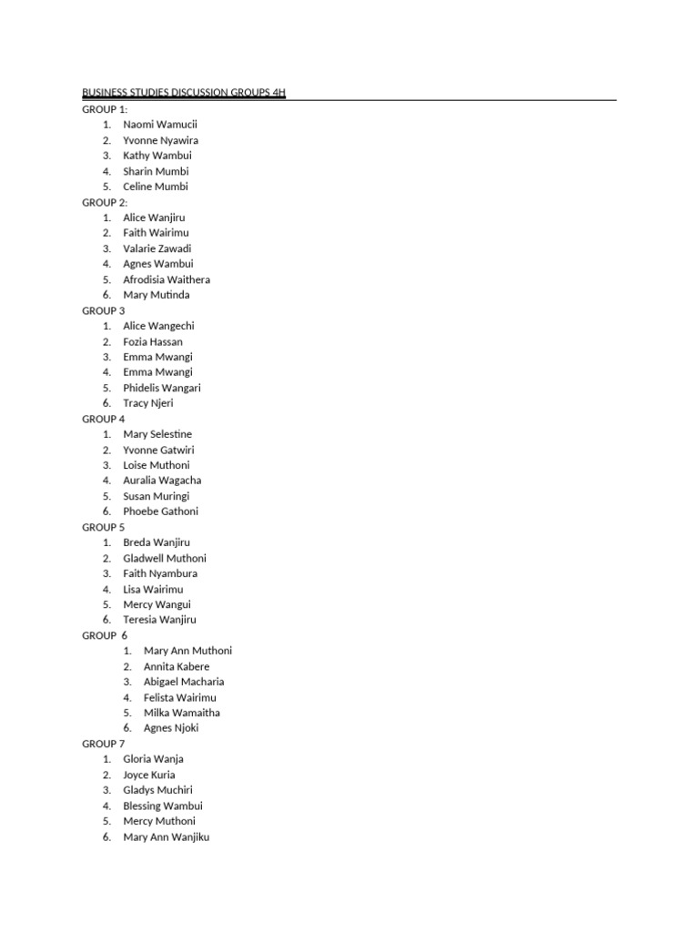 Bs Groups 4h 2024 | PDF