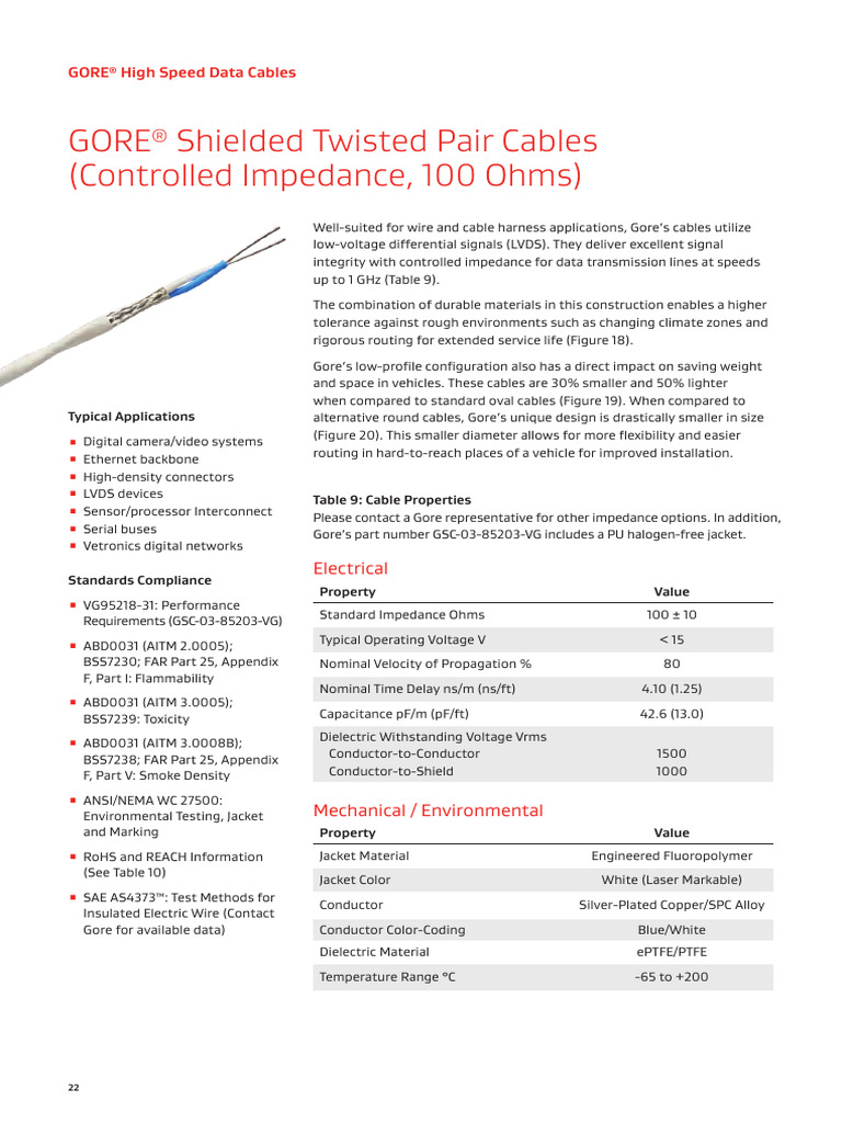 GORE® High Speed Data Cables Overview | PDF | Telecommunications ...