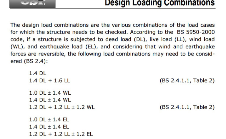 Load Combinations As Per BS 5950 | PDF