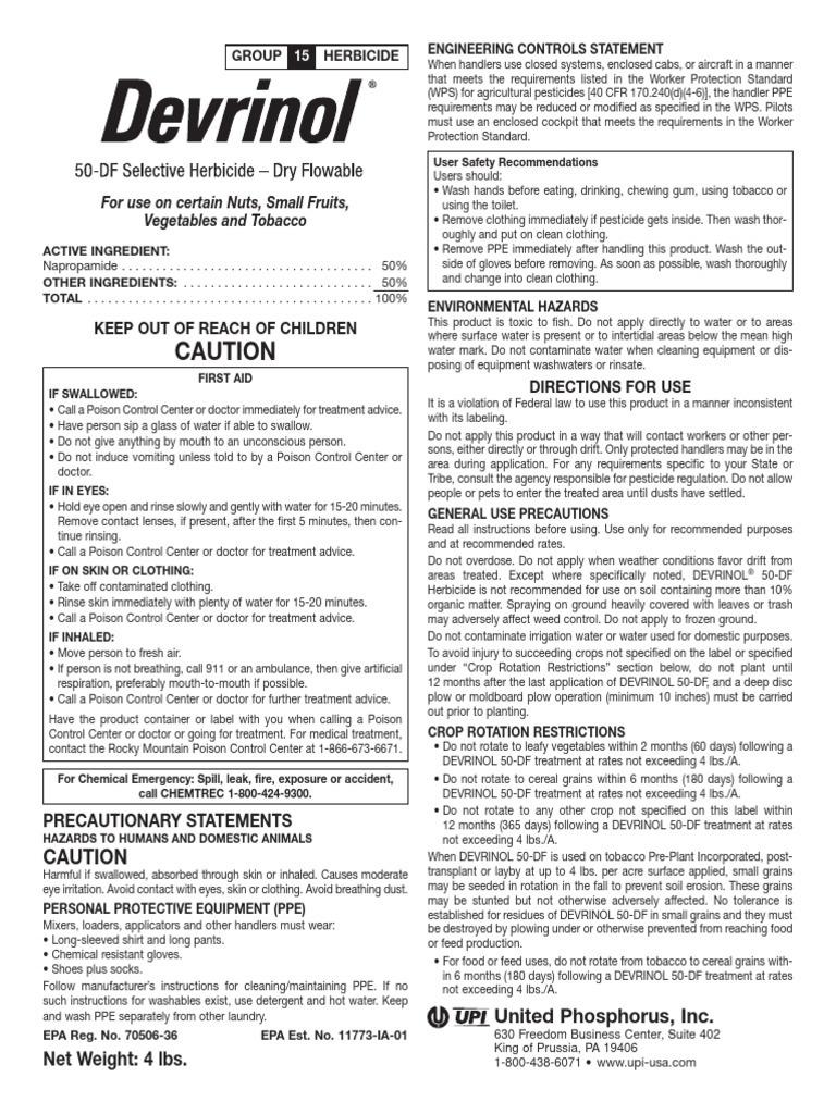 Devrinol 50 DF | PDF | Mulch | Irrigation