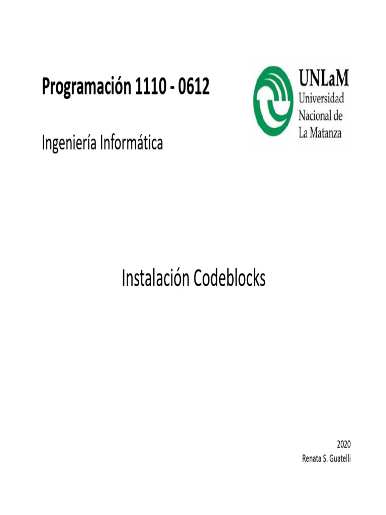 05 UNLaM Codeblocks | PDF | Entorno de desarrollo integrado | Ingeniería Informática