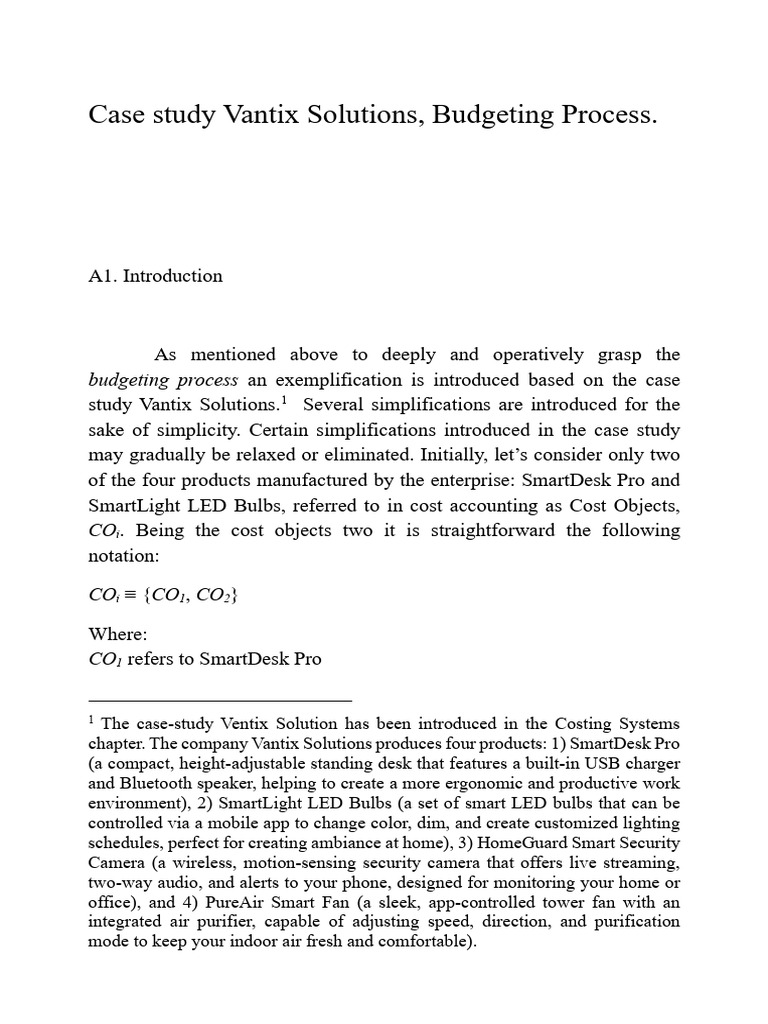 Budgeting Case Study | PDF | Inventory | Budget