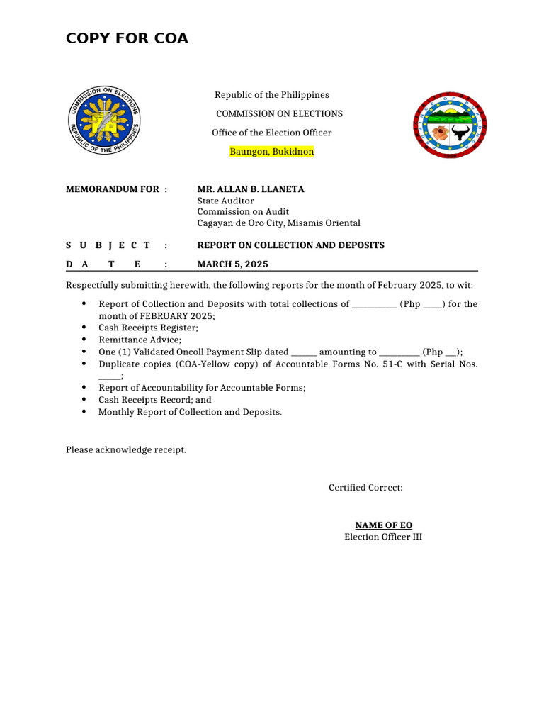 1.UPDATED FORMAT 2025 Transmittal of Report On Collection and Deposits ...