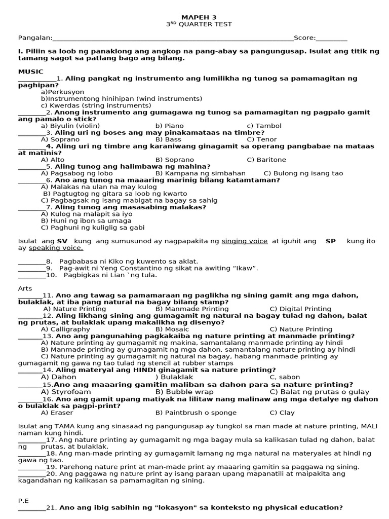 MAPEH | PDF