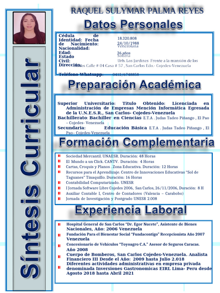 Curriculum Raquel | PDF