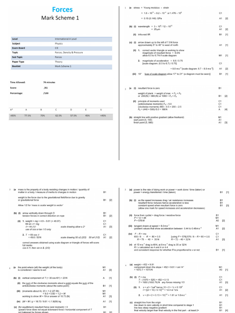 9.1 Forces-Cie Ial Physics-Theory Ms | PDF