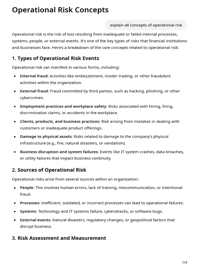 Operational Risk Concepts | PDF | Operational Risk | Risk