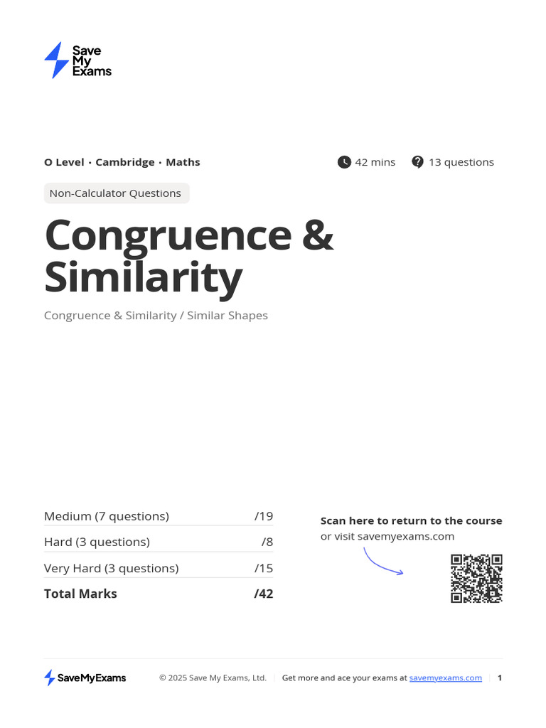 Congruence & Similarity in Maths | PDF | Area | Volume