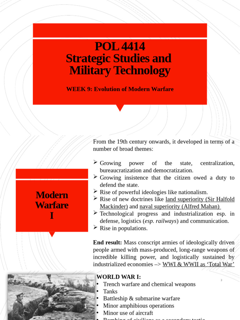 STRMIL - Week 9 - Evolution of Modern Warfare | PDF | Artillery ...