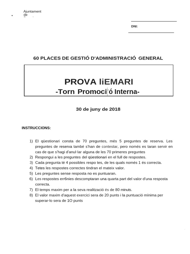 2017_801_PIE_60pl_Gestors_Questionari_Solucionari_Temari_General | PDF