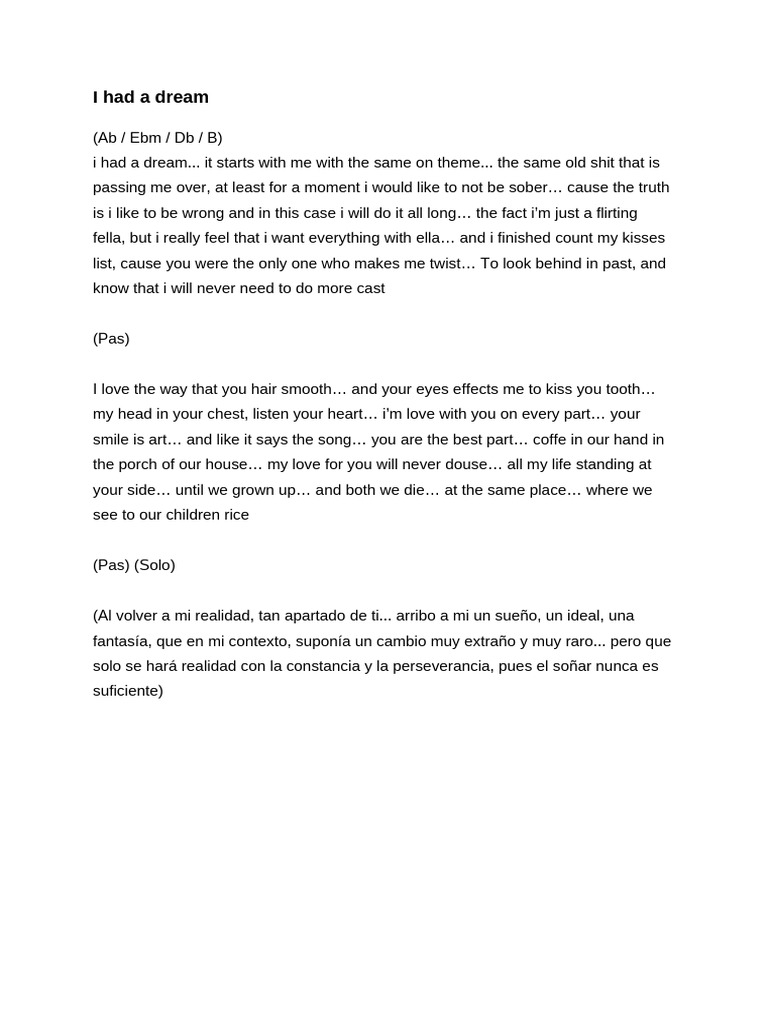 I Had A Dream | PDF