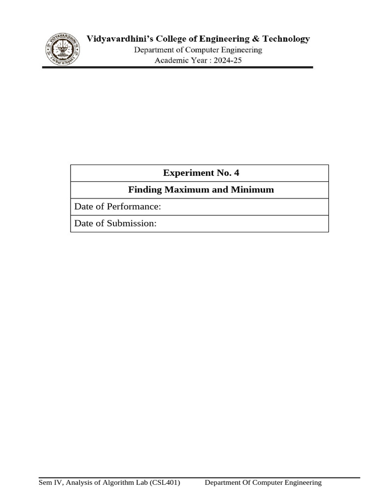 SE Sem IV AoA Lab Experiment 4 202425 | PDF | Computer Programming | Mathematical Analysis