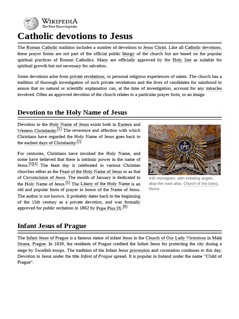 Catholic Devotions To Jesus | PDF | Jesus | Christian Worship And Liturgy