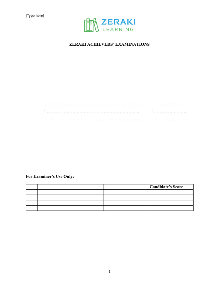 Zeraki Form 3 English Paper 1 2022 | PDF | Poetry