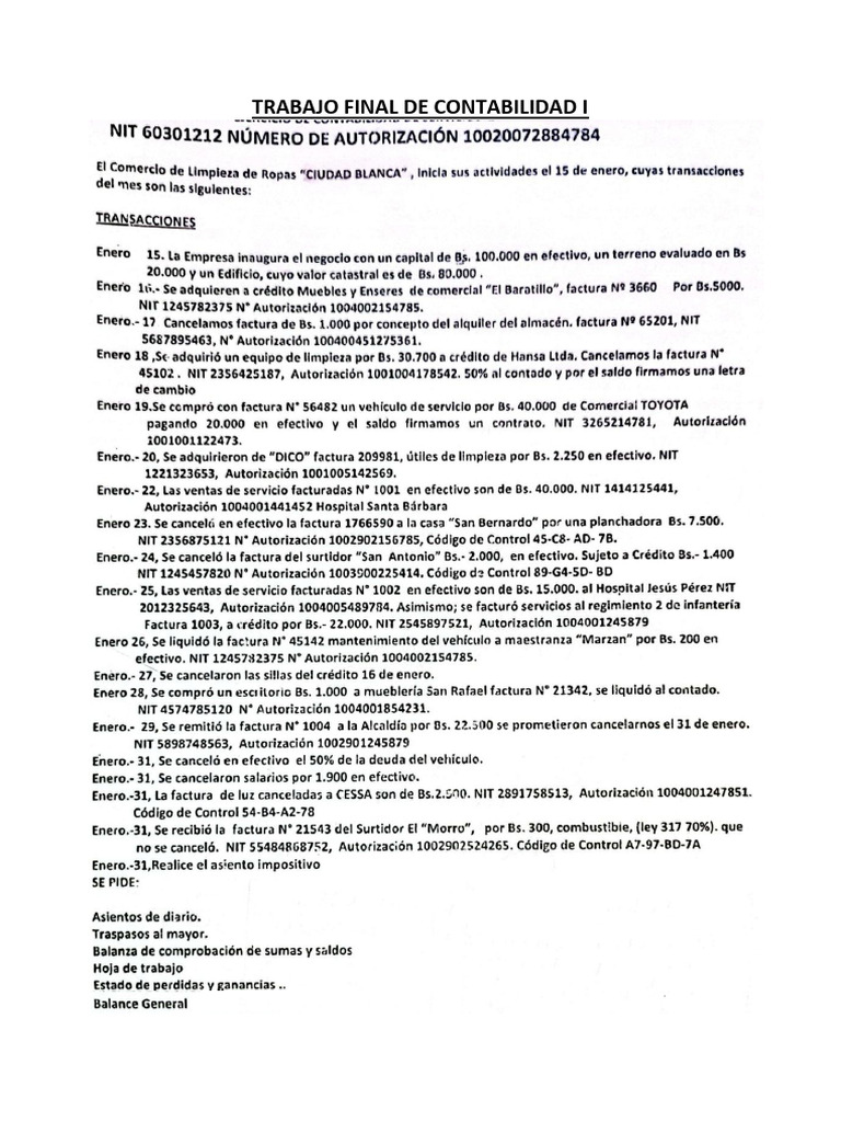 TRABAJO FINAL Enunciado | PDF