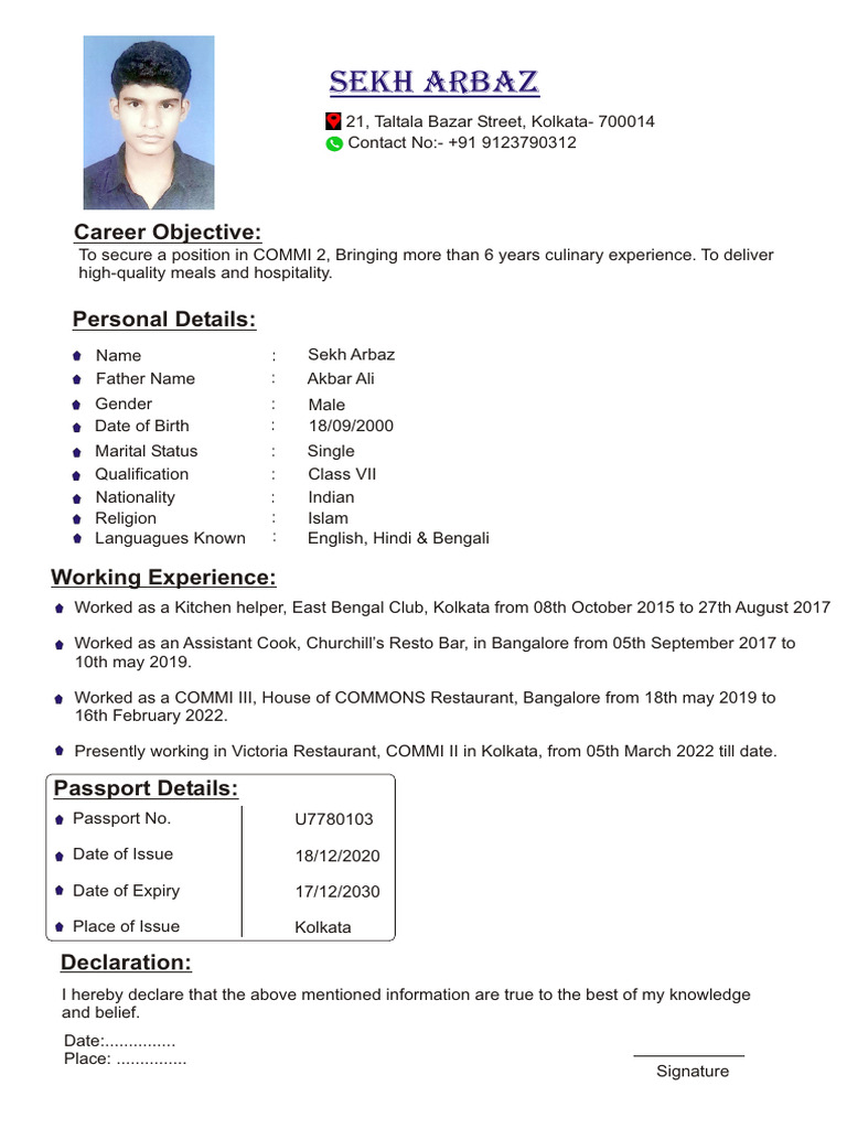 sekh arbaz resume pdf-1 | PDF