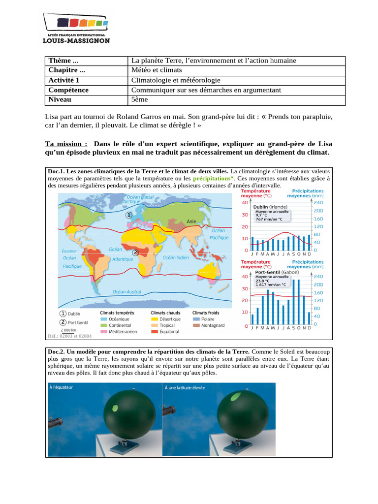 Climat vs Météo : Comprendre les Différences | PDF | Climat | Météorologie