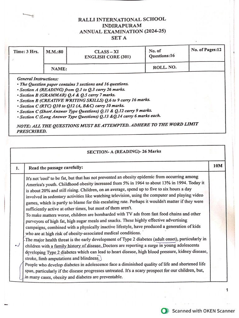 Kothari Paper 11th 2025 | PDF