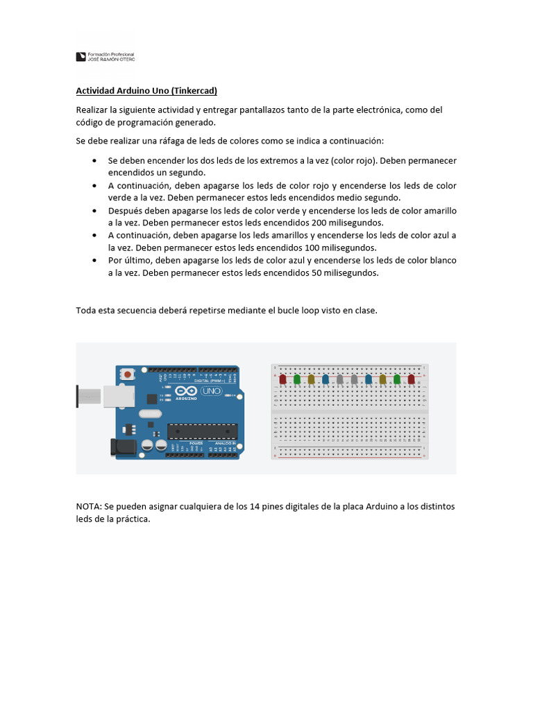 Actividad Arduino Uno Tinkercad | PDF