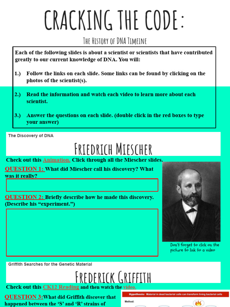 DNA Discovery Timeline Overview | PDF | Macromolecules | Dna