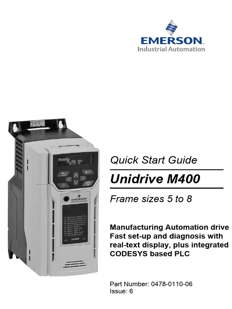 Unidrive M400 LF Quick Start Guide English Iss6 (0478-0110-06) | PDF | Electromagnetic ...