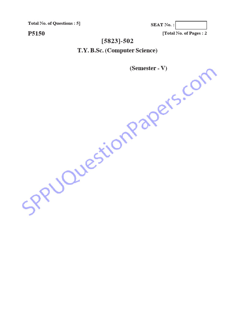 BSC - Computer Science Cs - Semester 5 - 2022 - April - Computer Networks II 2019 Pattern | PDF ...