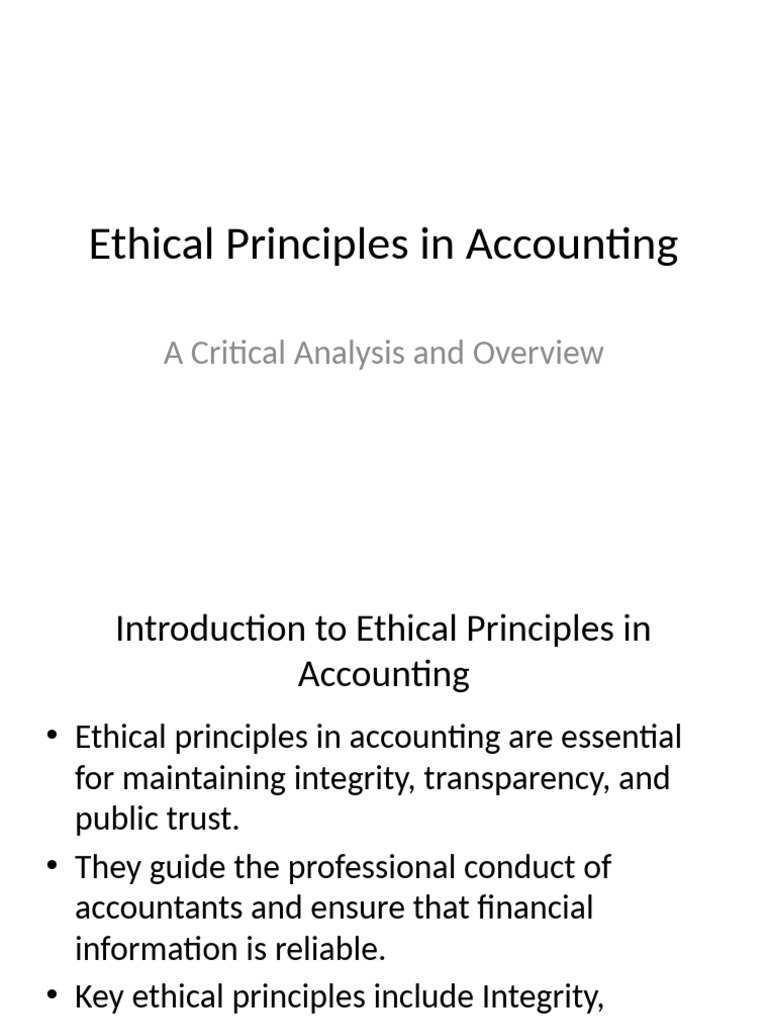 Ethical Principles in Accounting | PDF | Accounting | Conflict Of Interest