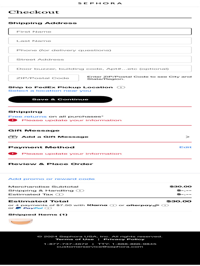 Checkout Sephora | PDF