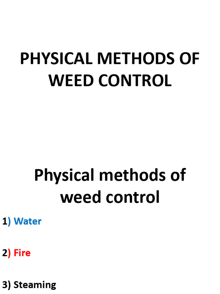 3-Physical Methods of Weed ControlTTTTTTTTTTTTTT | PDF | Mulch | Weed