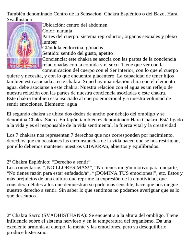 Chakra Sacro: Creatividad y Emoción | PDF | Placer | Las emociones