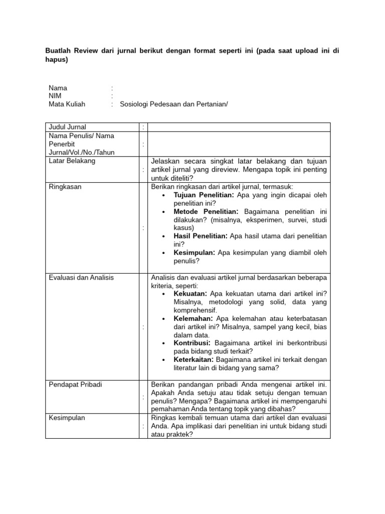 Format Tugas Review Jurnal | PDF